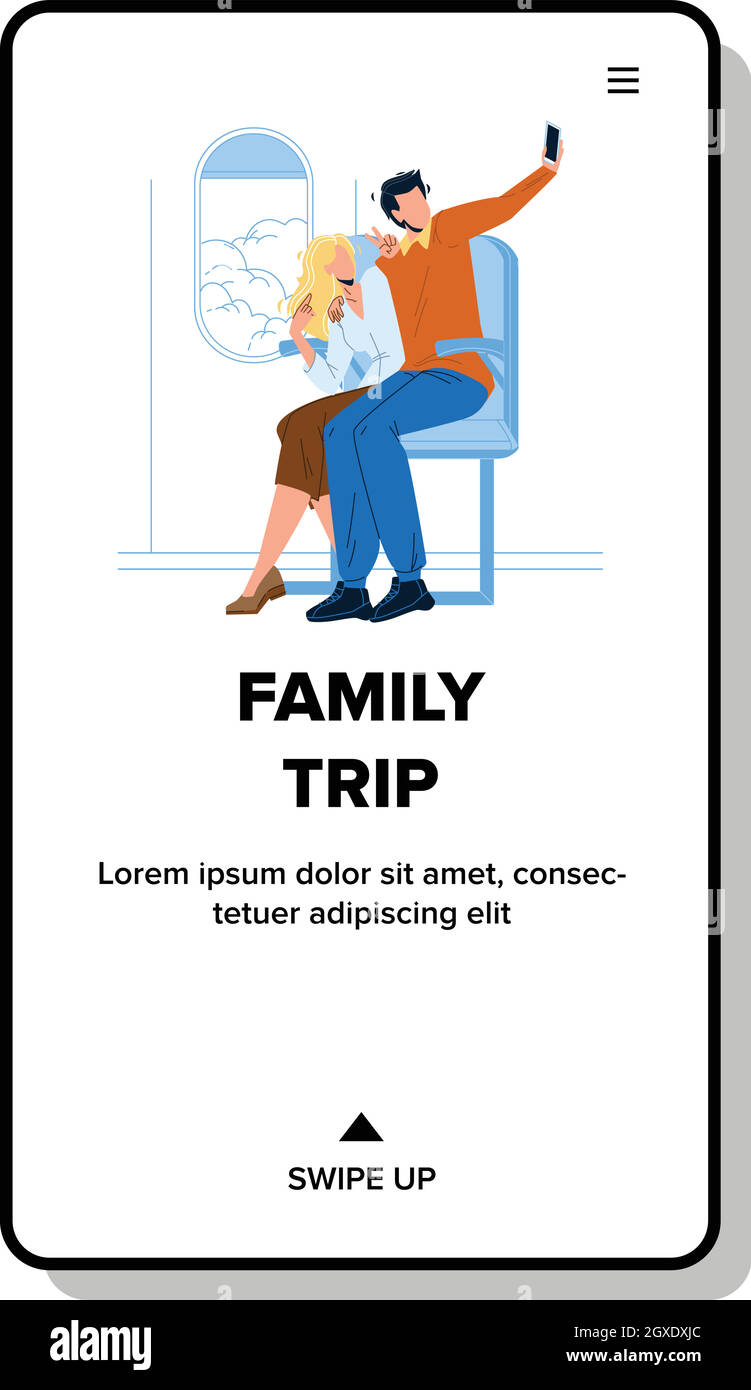 Family Trip In Airplane Summer Vacation Vector Stock Vector Image & Art ...