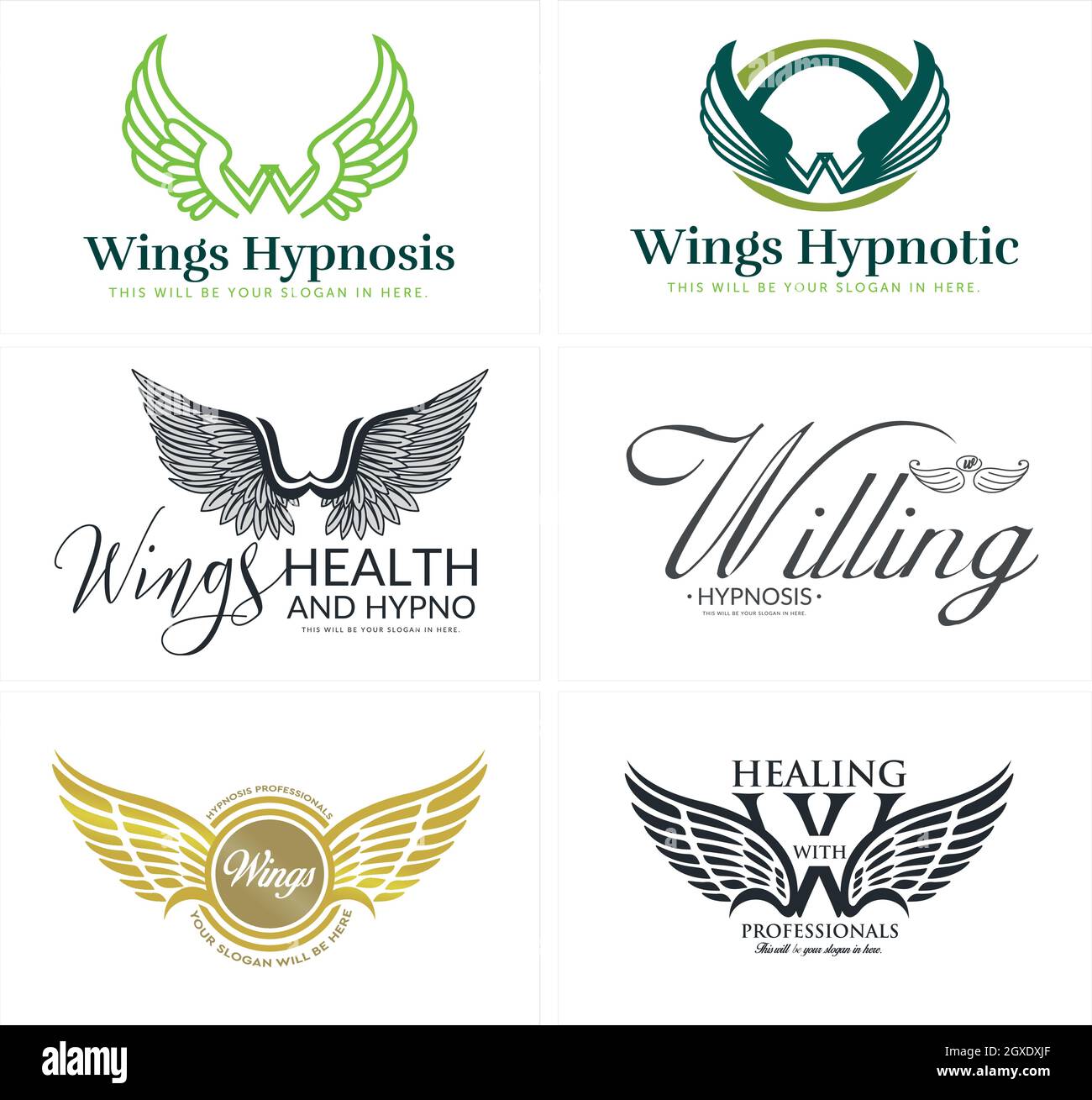 Set of vector wings logo design Stock Vector Image & Art - Alamy