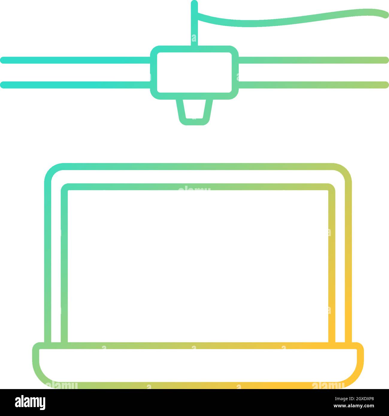 3d printed laptop gradient linear vector icon Stock Vector Image & Art ...