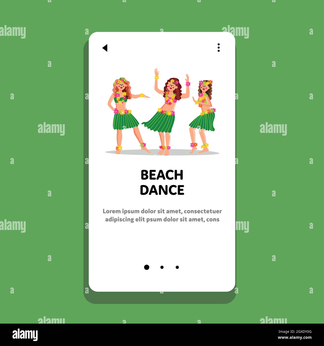 Beach Dance Dancing Beautiful Young Women Vector Stock Vector Image ...