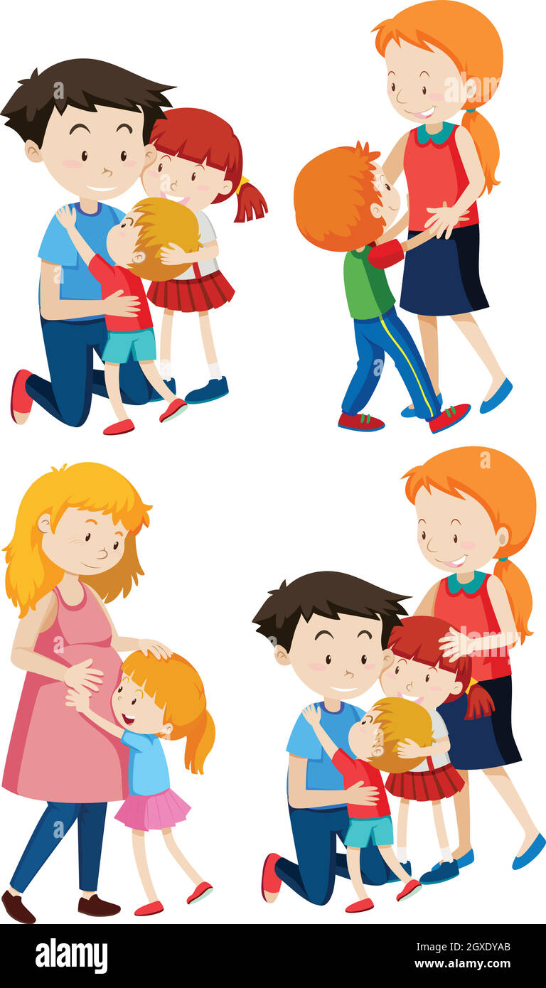 Set of family scenes Stock Vector Image & Art - Alamy