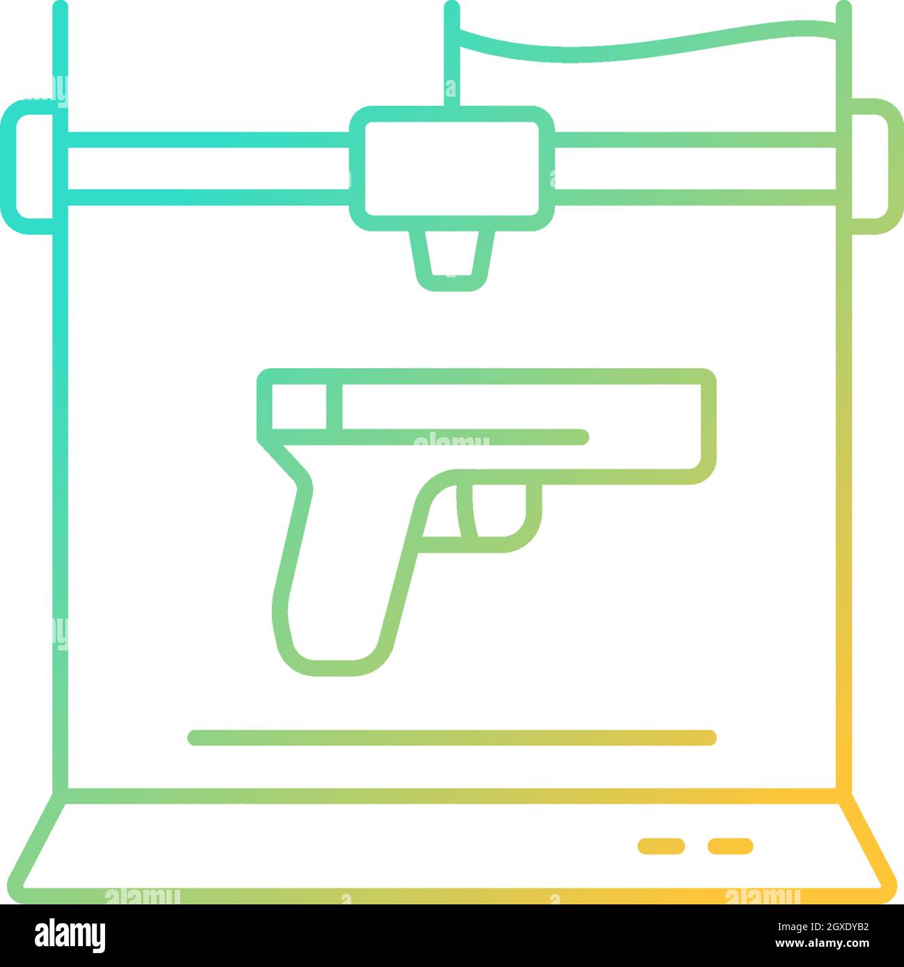 3d firearms printing gradient linear vector icon Stock Vector Image ...