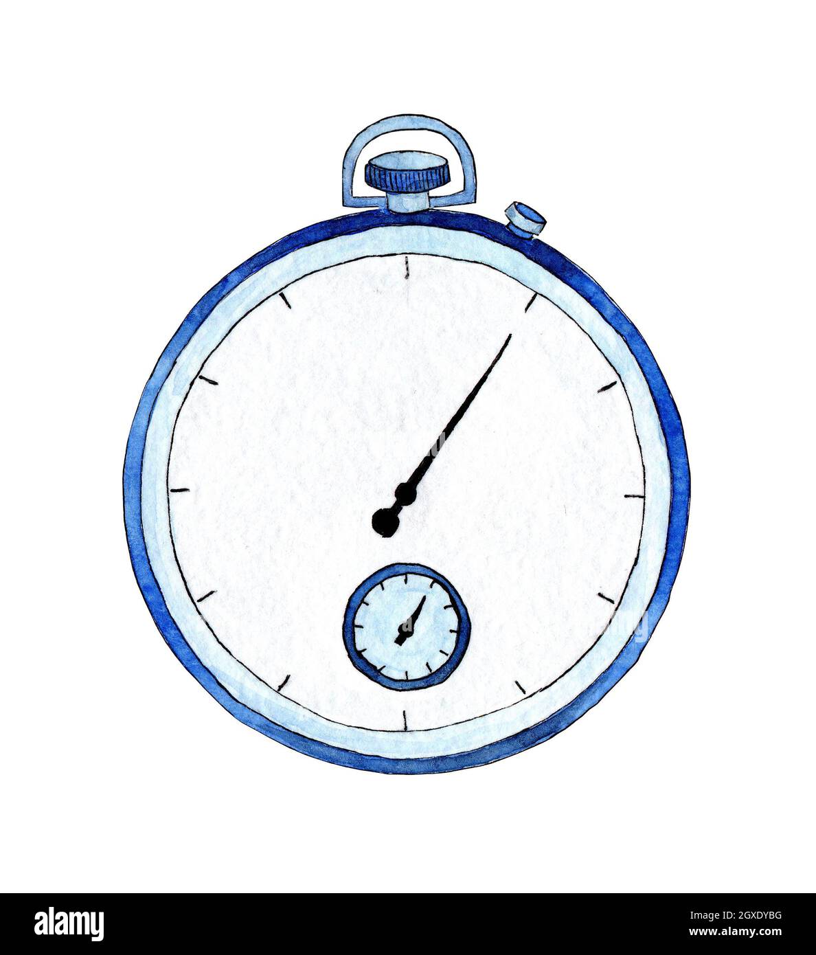 Watercolor illustration of a classic clock timer. Express service ...
