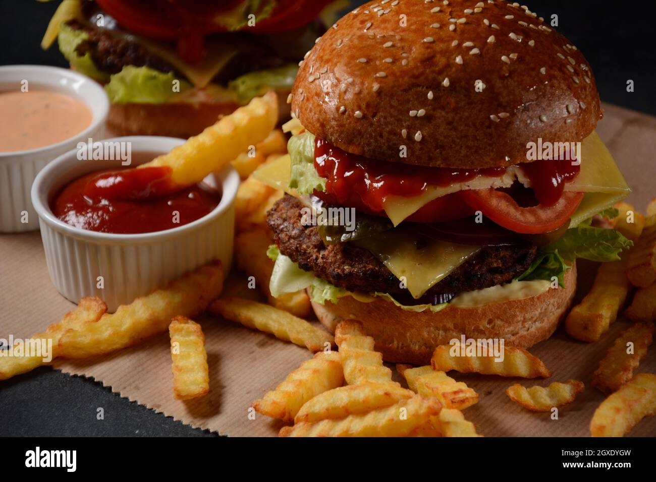 Homemade burger with grilled beef Stock Photo - Alamy