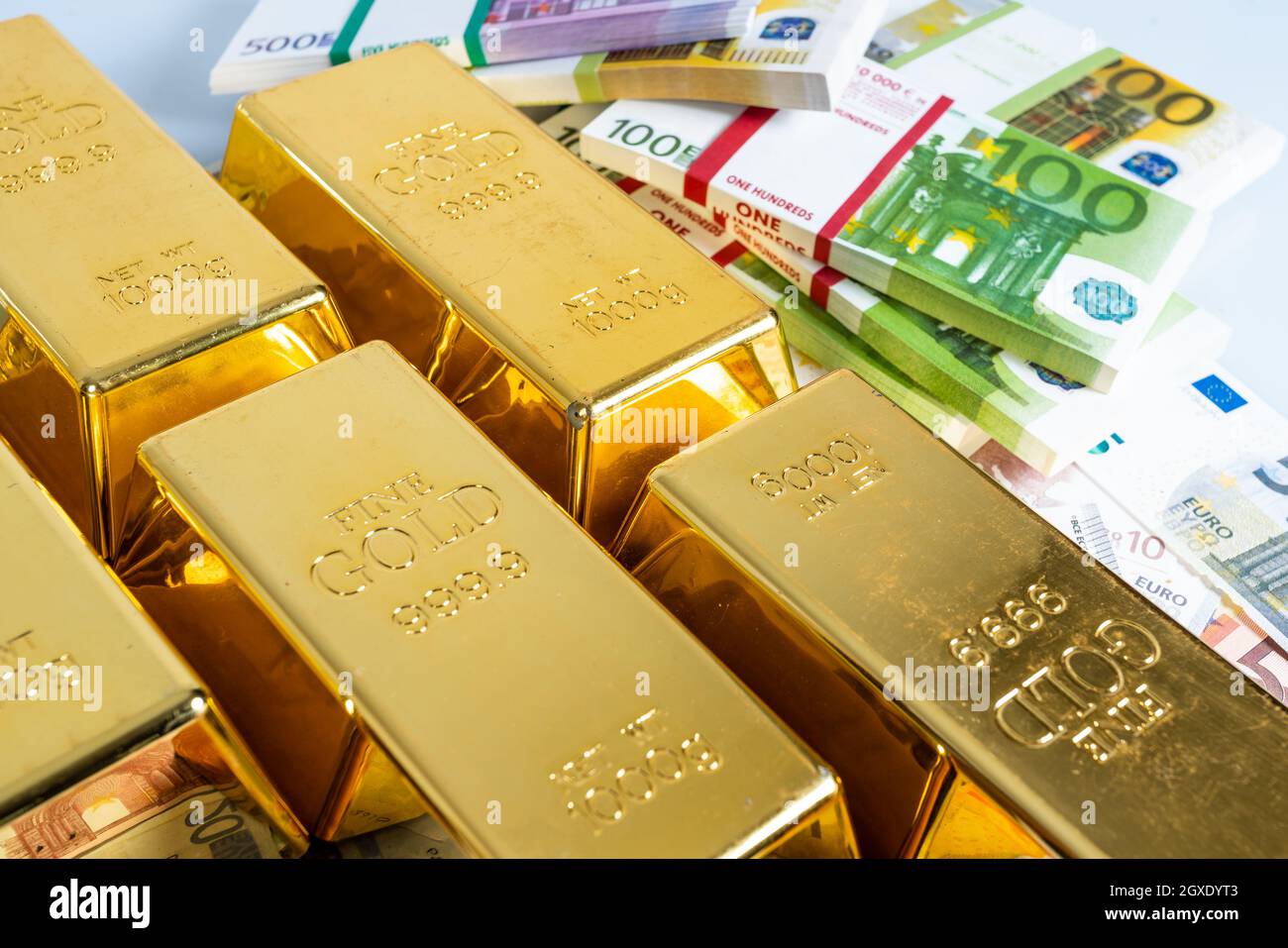 Money and Gold. gold bullions. Financial concept Stock Photo - Alamy