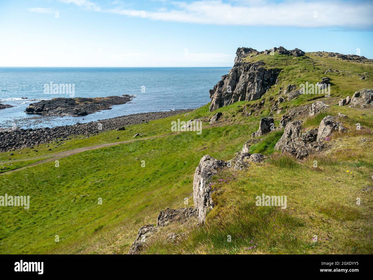 The cliffs between Arnarstapi and Hellnar in Snaefellsnes, west Iceland ...