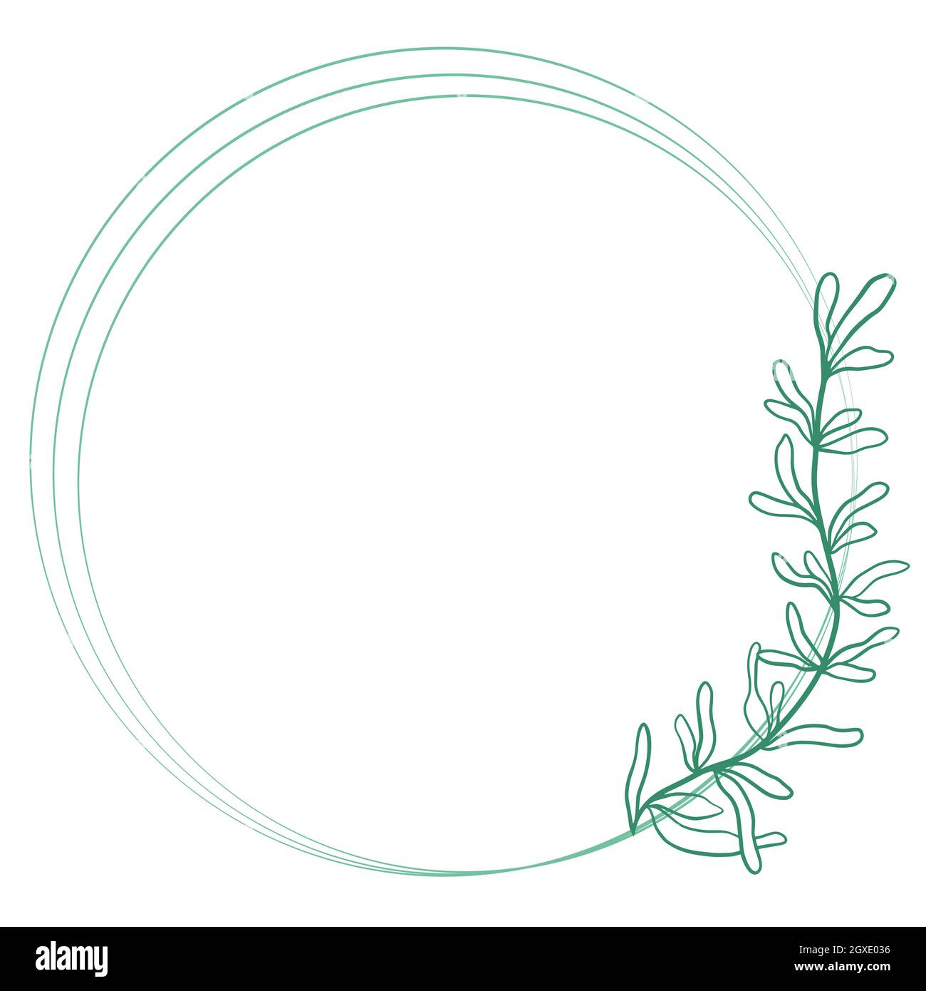 Beautiful circular wreath with a graceful branch, vector illustration ...