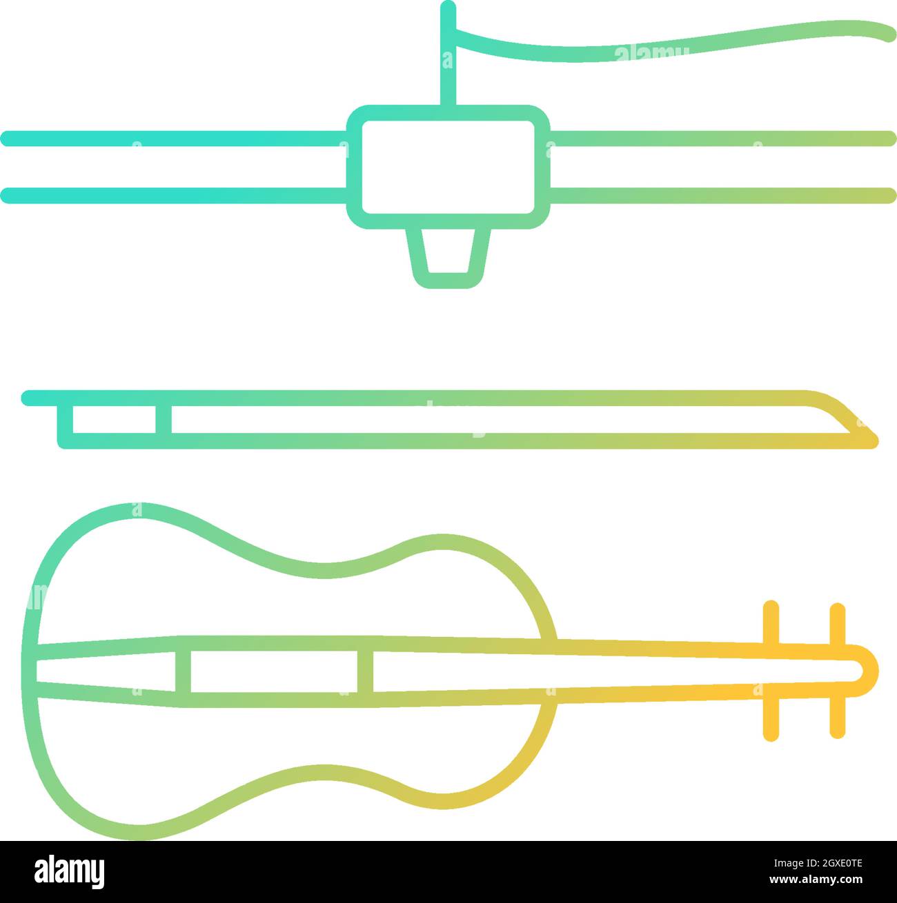 3d printed musical instruments gradient linear vector icon Stock Vector ...