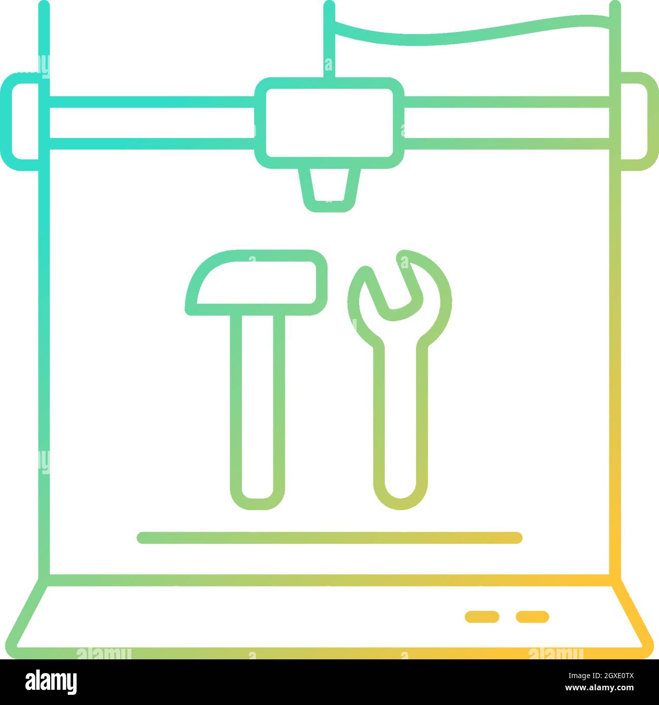 3d printed tools gradient linear vector icon Stock Vector Image & Art ...