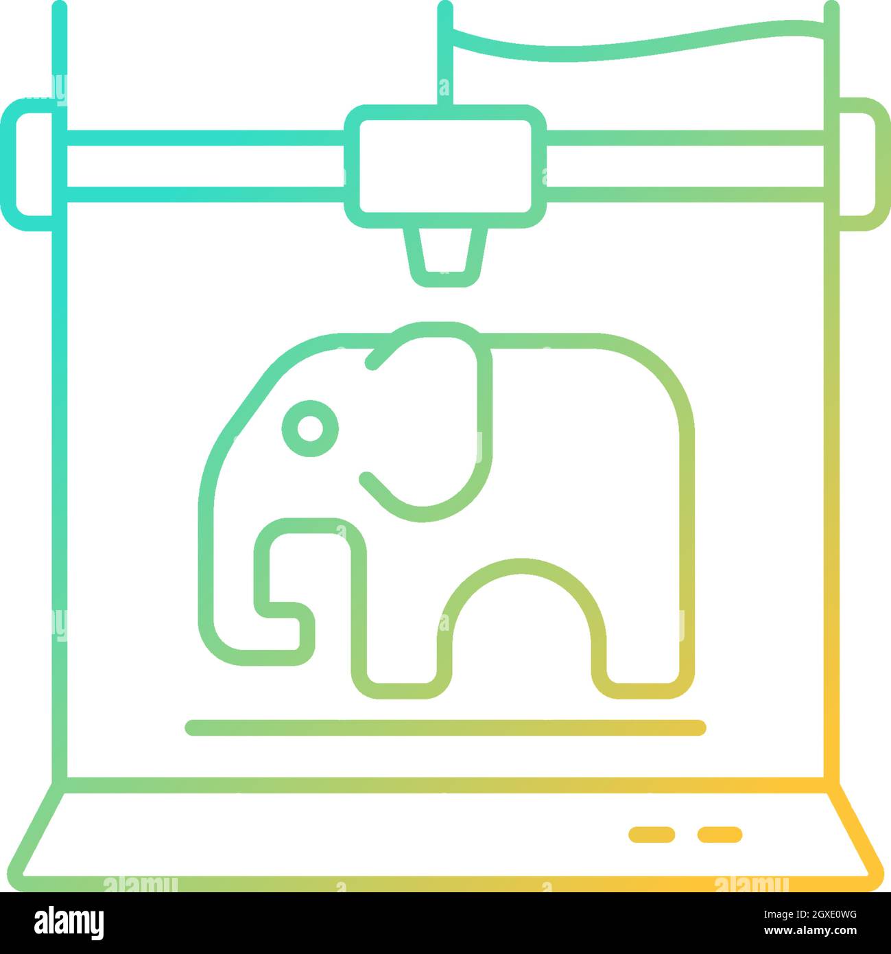 3d printed toys gradient linear vector icon Stock Vector Image & Art ...