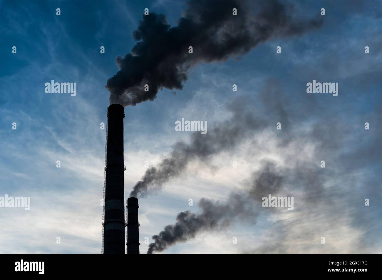 Smoking factory chimneys with co2 emissions.Environmental problem of ...