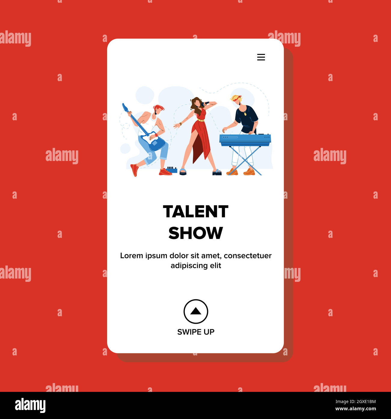 Talent Show Performing Music Band Song Vector Stock Vector Image & Art ...