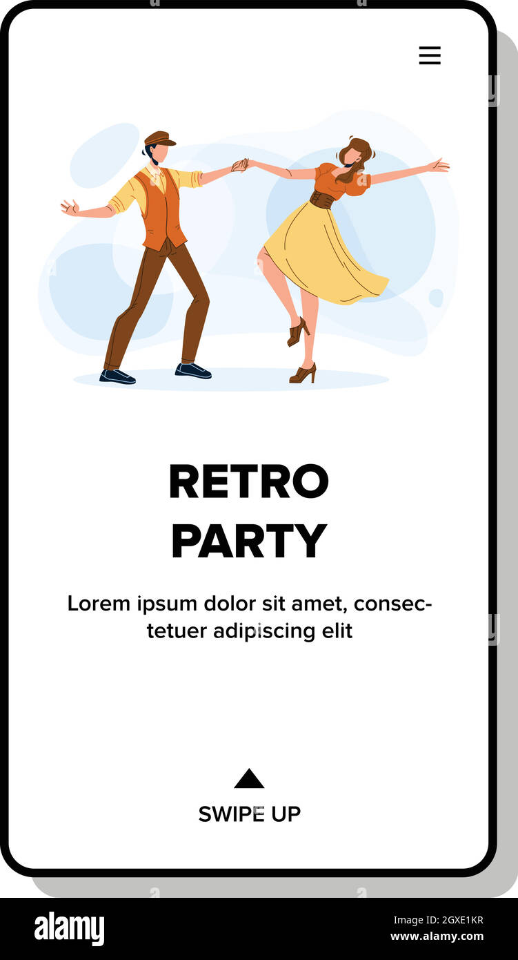 Retro Party Dancing Young Man And Woman Vector Stock Vector Image & Art ...
