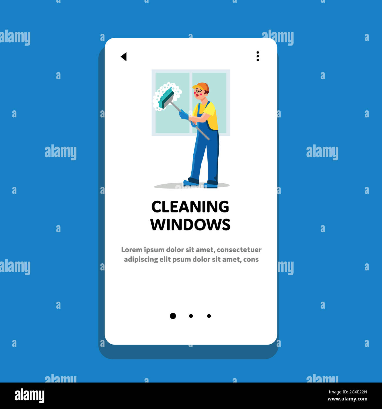 Cleaning Windows Man Professional Service Vector illustration Stock ...