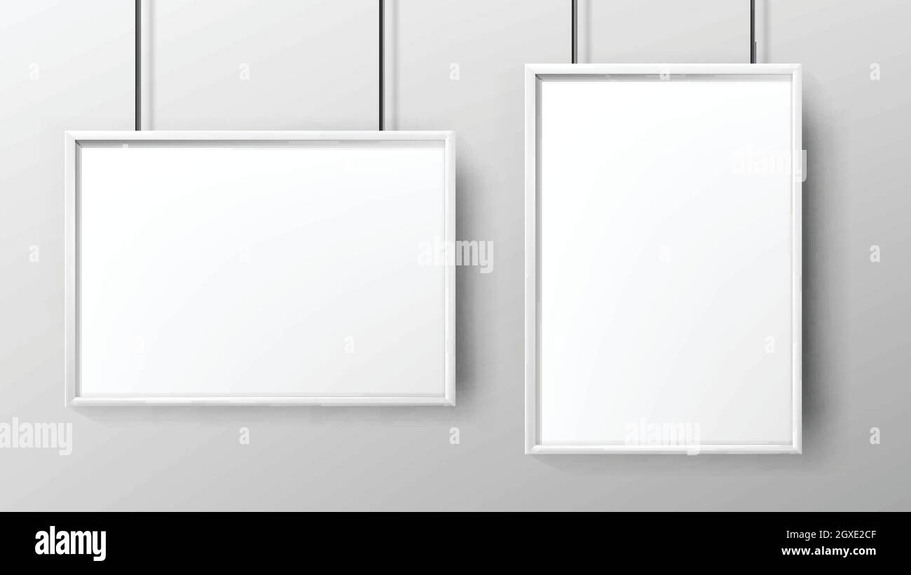 Posters Blank Promo Paper With Frame Set Vector Stock Vector Image ...