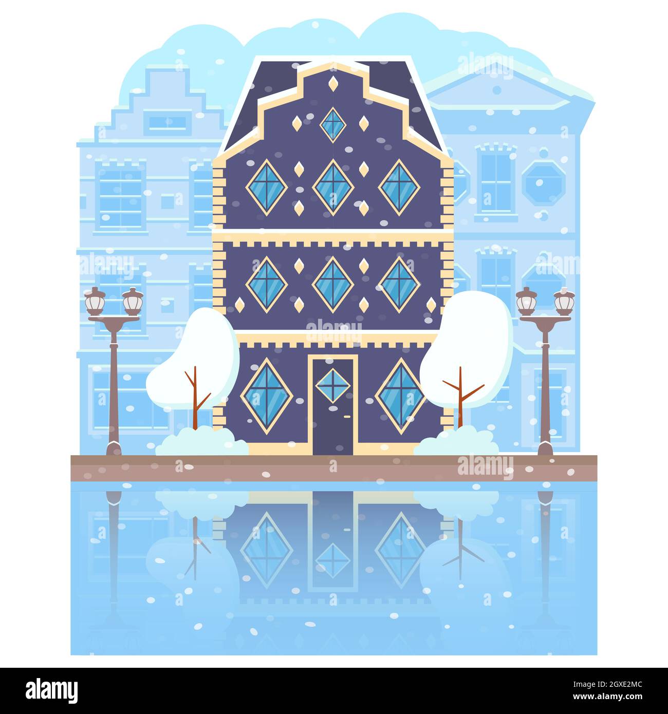 Facade traditional town houses Cut Out Stock Images & Pictures - Alamy