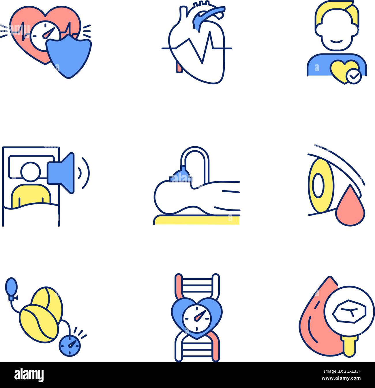 Keep heart healthy RGB color icons set Stock Vector Image & Art - Alamy