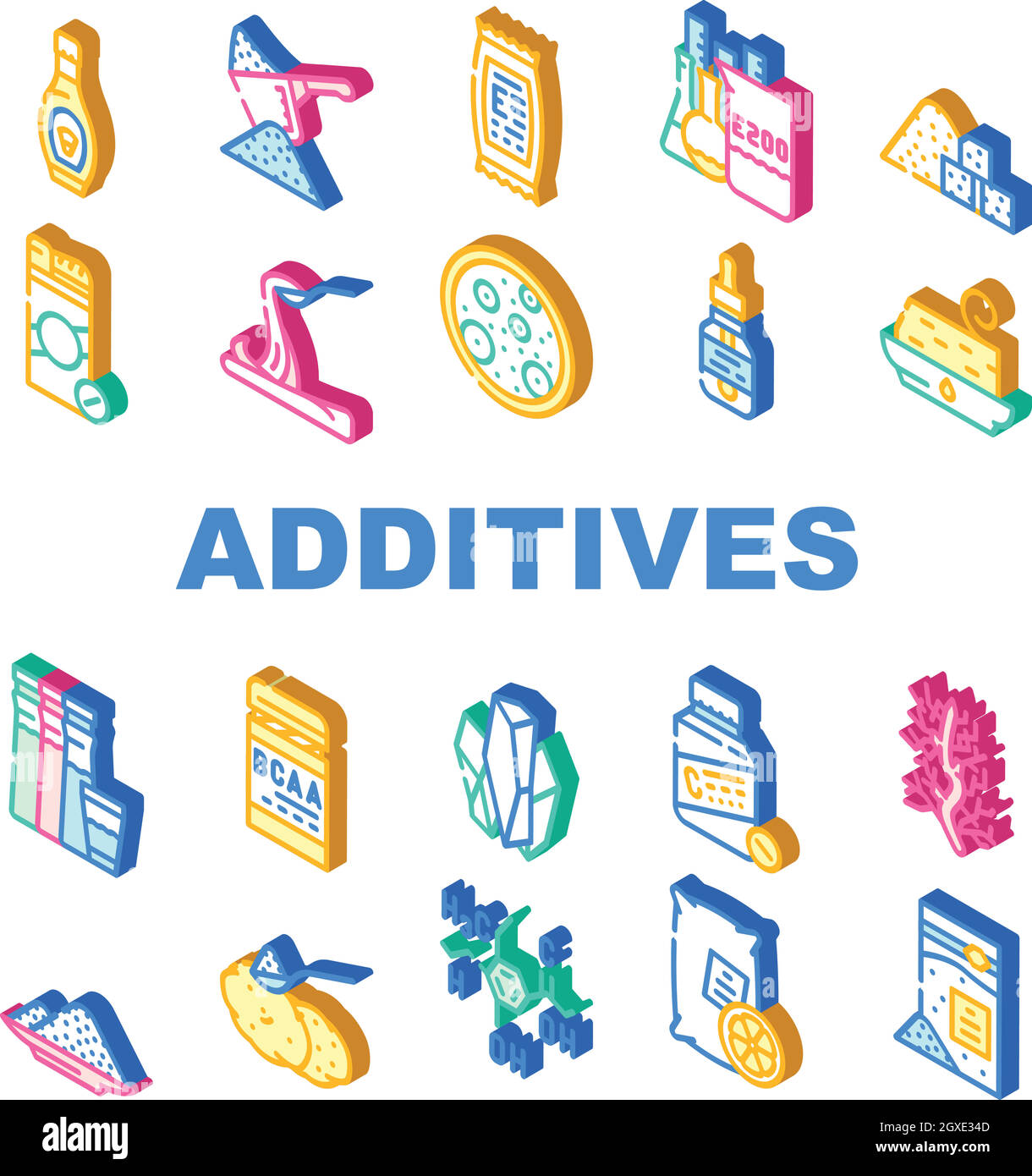 Food Additives Formula Collection Icons Set Vector Stock Vector Image ...