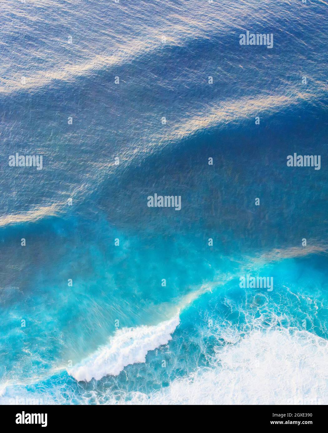 Aerial view of the Atlantic ocean, Madeira island, Portugal. background ...