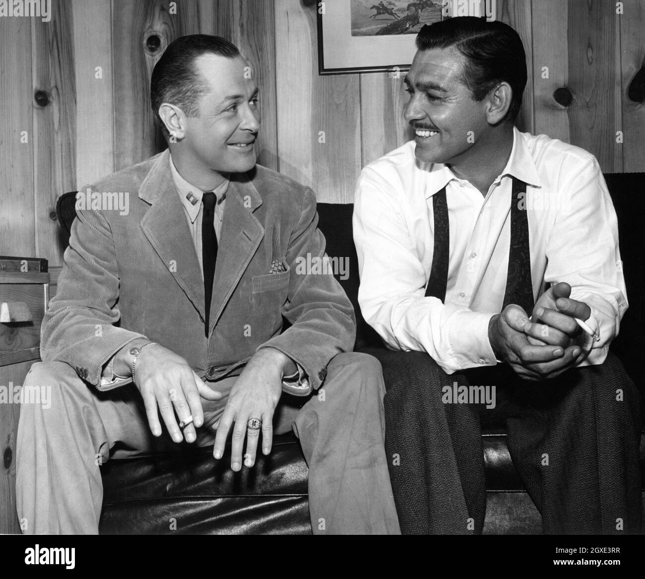 Fellow War Veterans CLARK GABLE in his Dressing Room with ROBERT ...