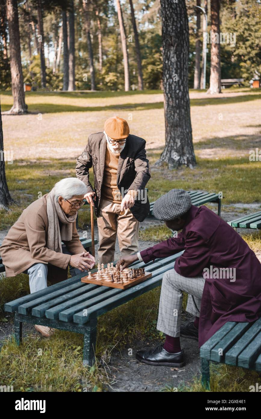 Senior man pointing with cane hi-res stock photography and images - Alamy