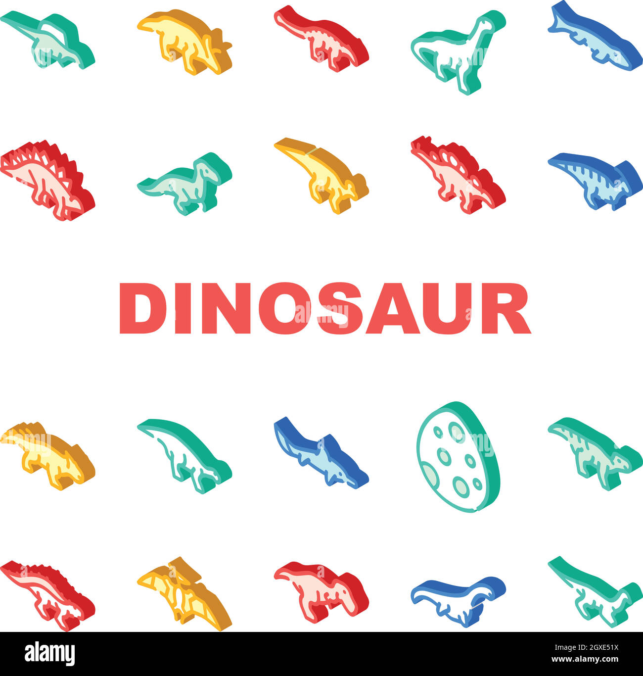 Dinosaur icons Cut Out Stock Images & Pictures - Alamy