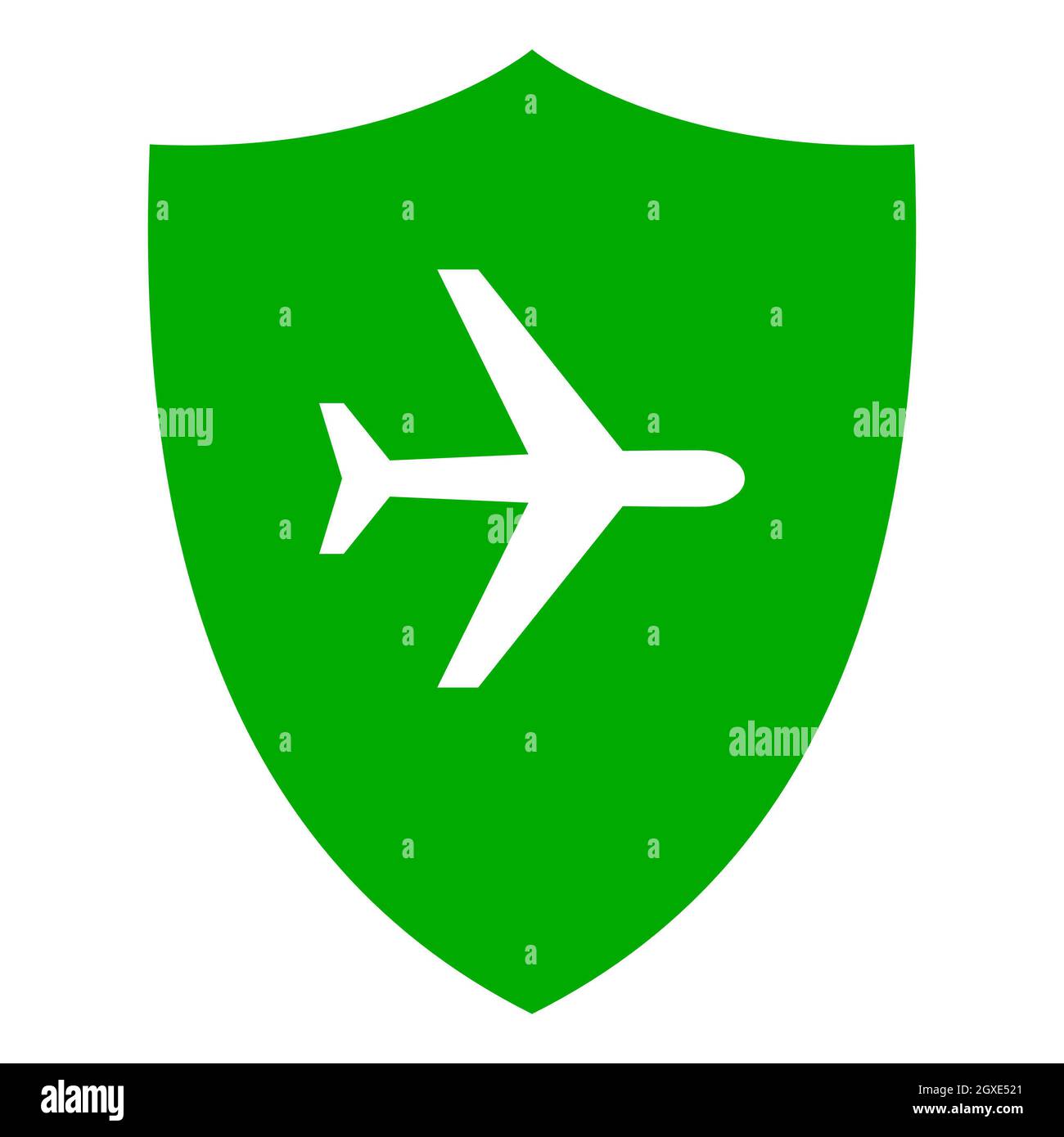Airplane and shield Stock Photo - Alamy