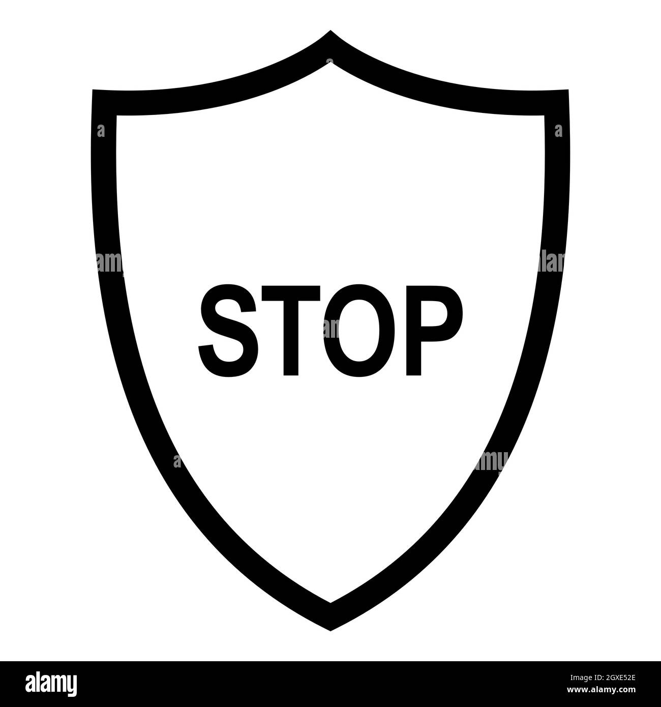 Stop and shield Stock Photo - Alamy