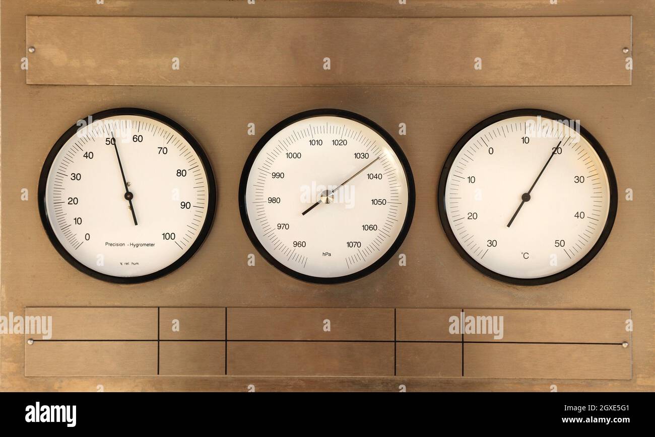 Meteorological instruments of a weather station Stock Photo - Alamy