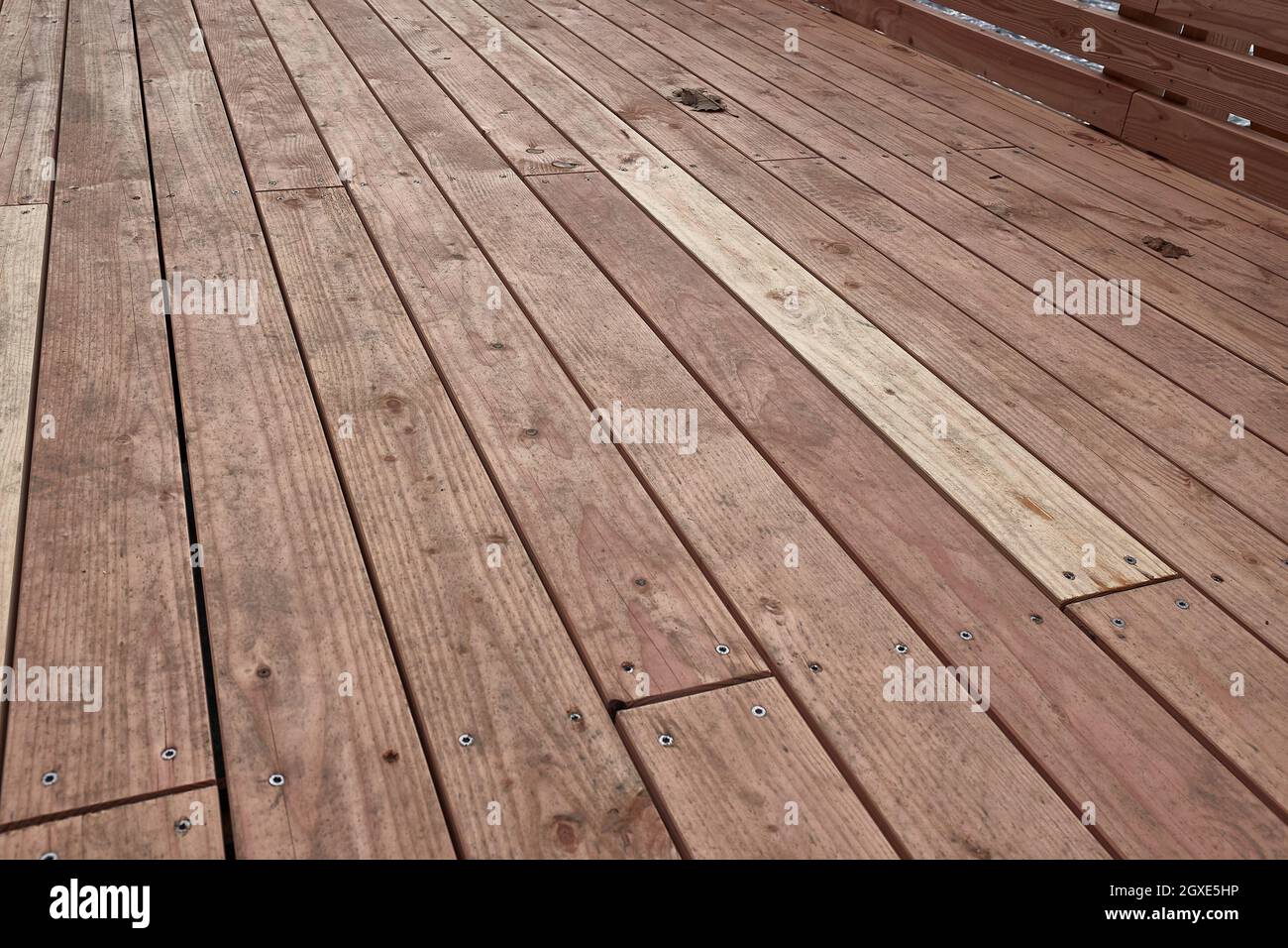 Wooden deck background lumber pattern Stock Photo - Alamy