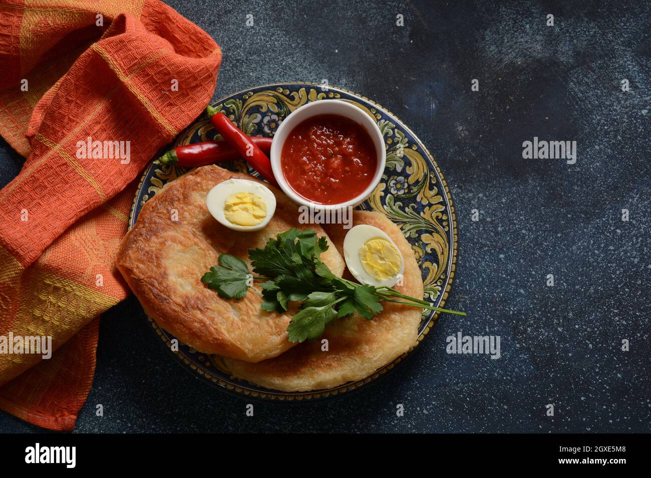 Traditional dishes of Israeli and Middle Eastern cuisine - Malawach ...