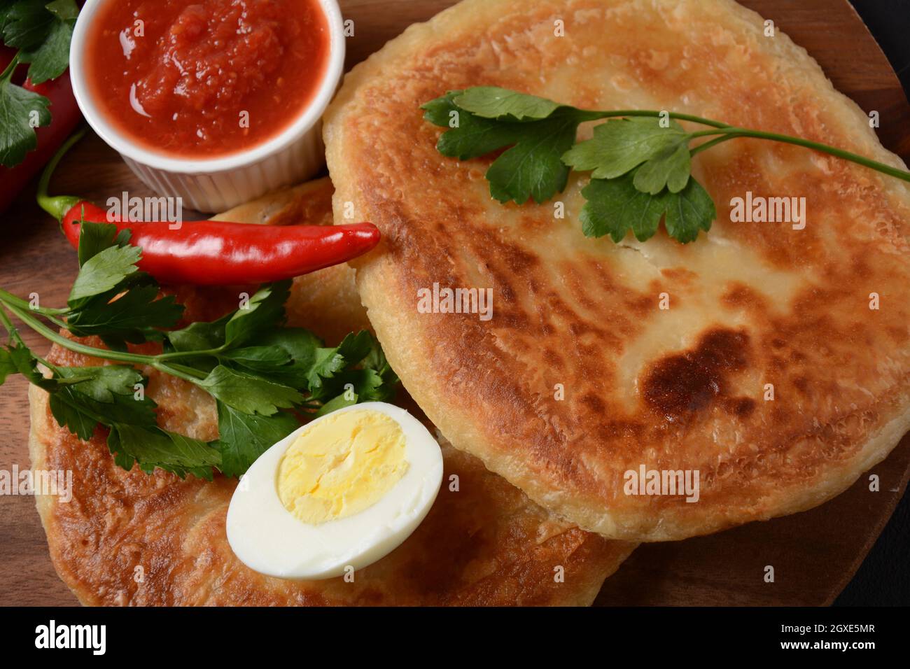 Traditional dishes of Israeli and Middle Eastern cuisine - Malawach ...