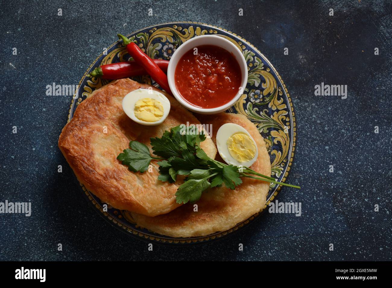 Traditional dishes of Israeli and Middle Eastern cuisine - Malawach ...