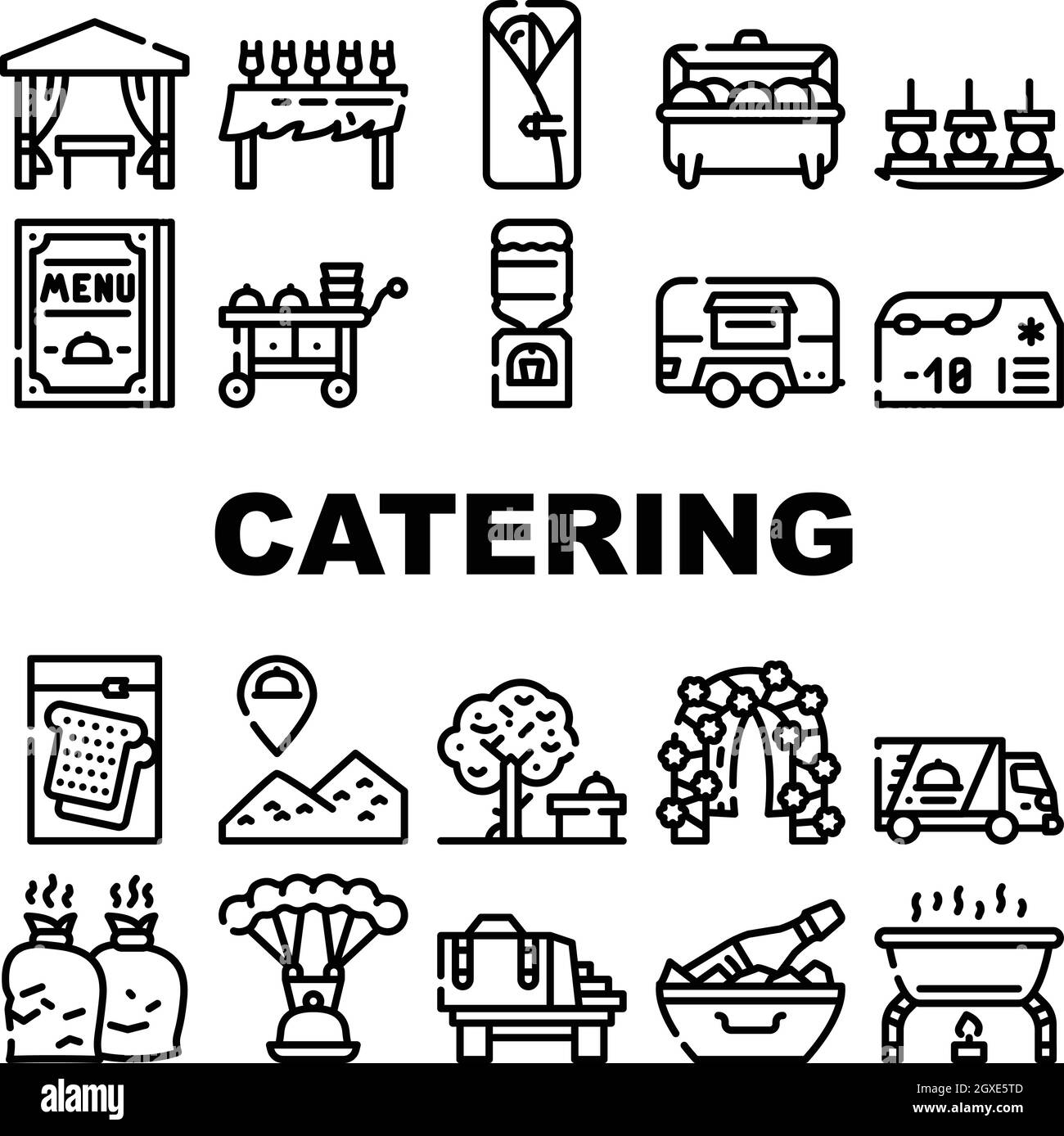 Catering Food Service Collection Icons Set Vector Stock Vector Image & Art - Alamy