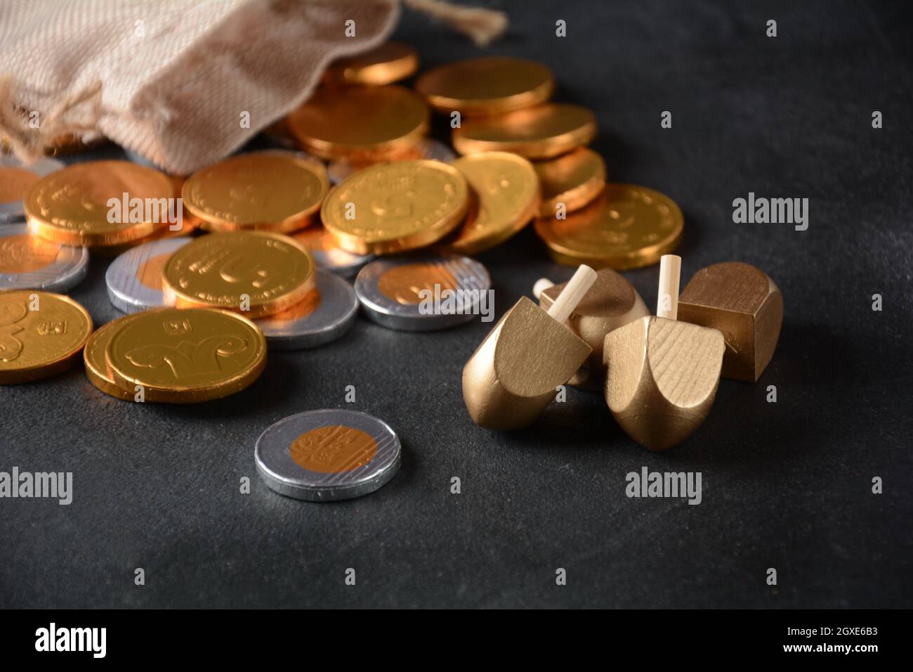 Hanukkah Chocolate shekel Coins. Delicious chocolate shekels in golden ...