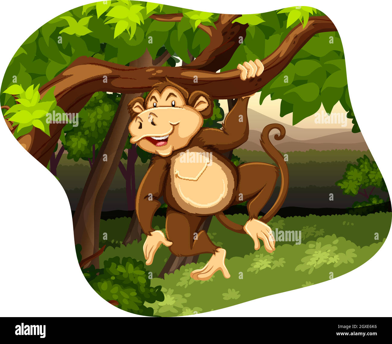 Line style monkey ape Cut Out Stock Images & Pictures - Alamy