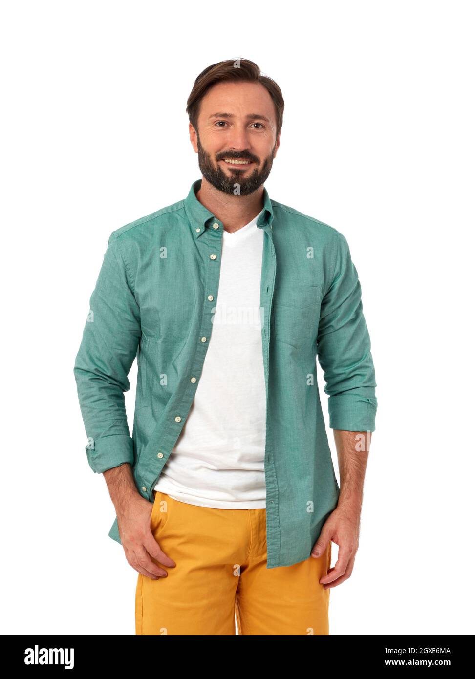 Young adult on white background Stock Photo - Alamy