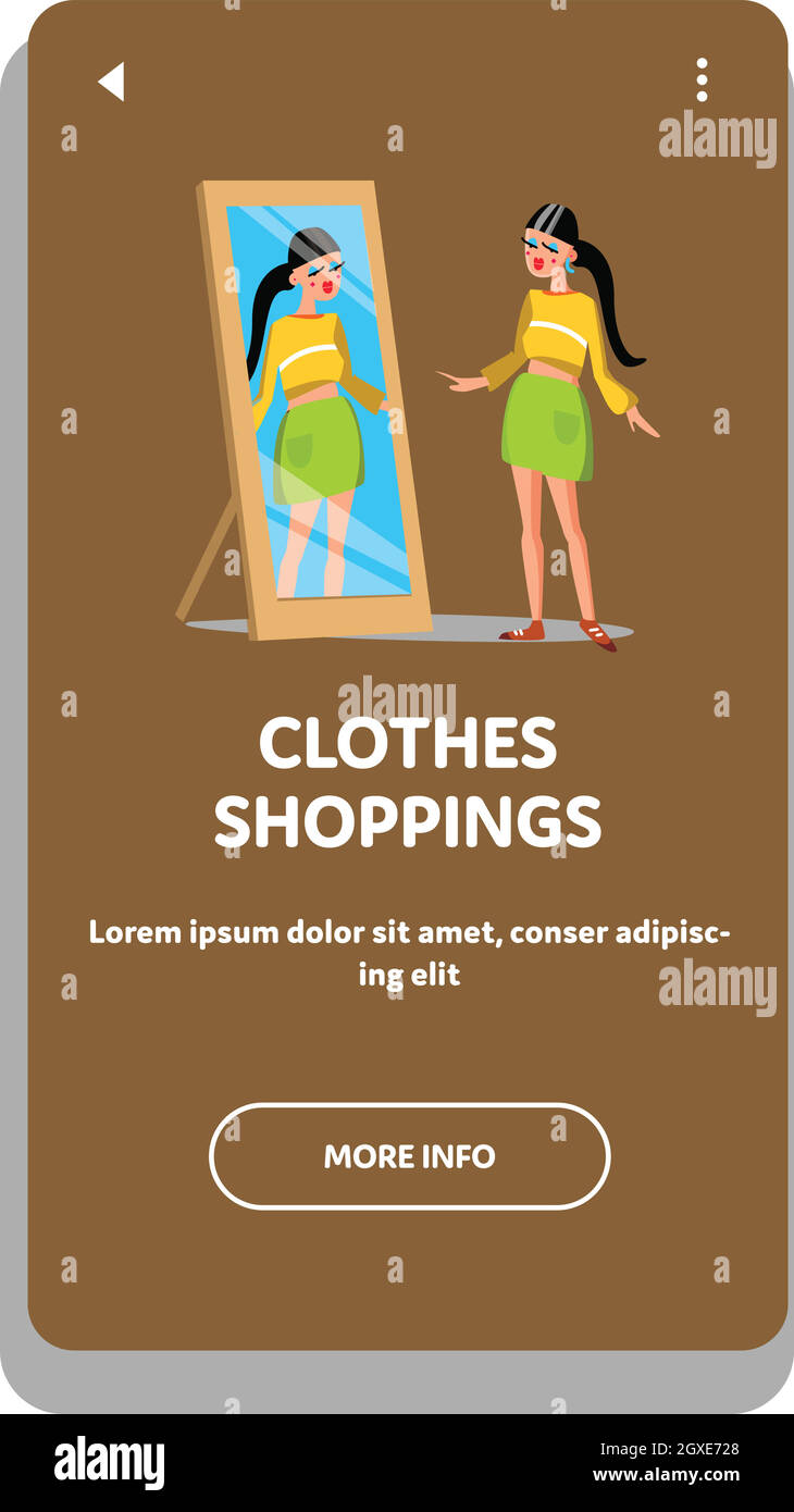 Clothes Shopping In Fashionable Luxury Shop Vector Stock Vector Image ...