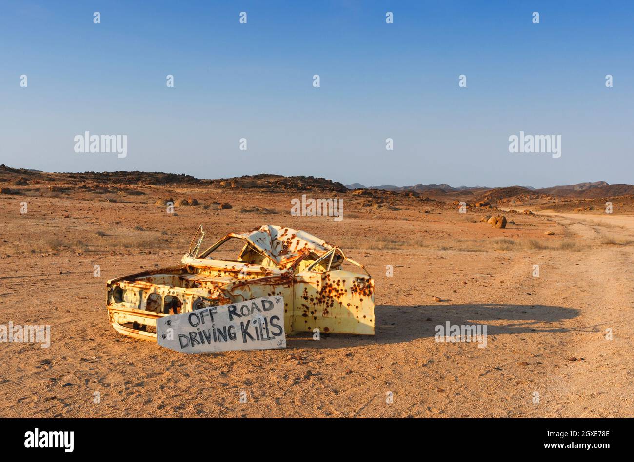 Old car in the sand of the Namib Desert, at Solitaire, Namibia, Africa ...