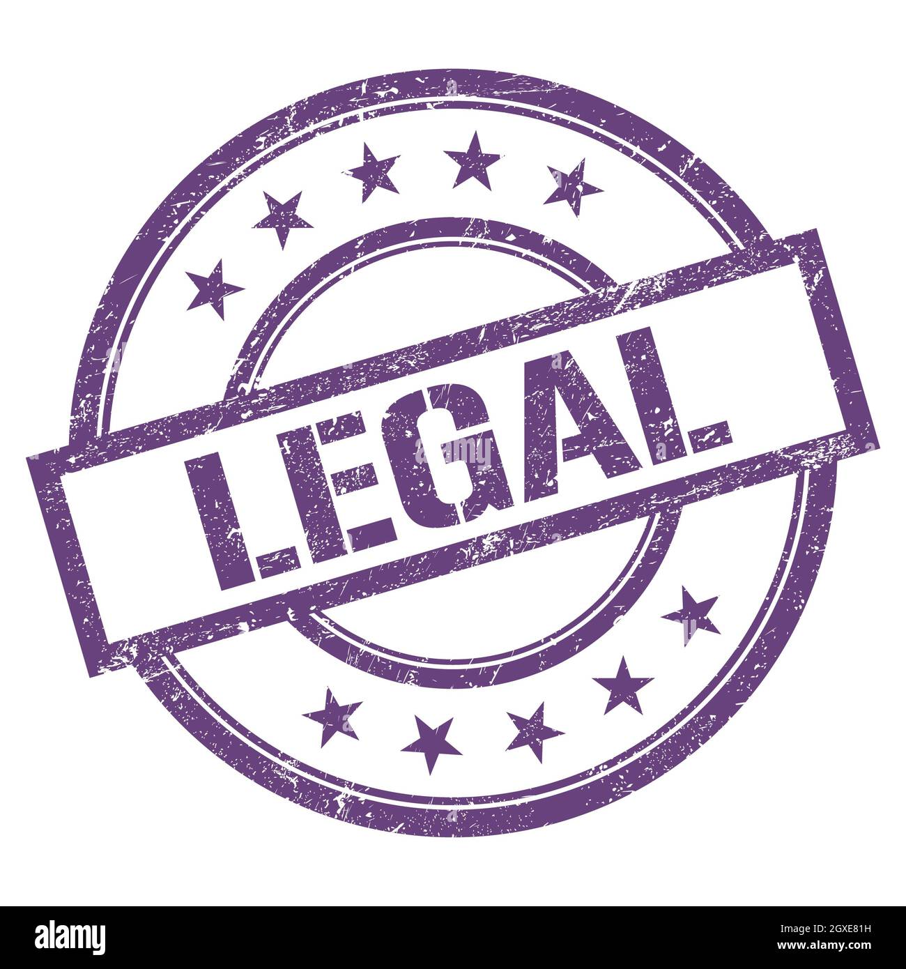 LEGAL text written on purple violet round vintage rubber stamp Stock ...