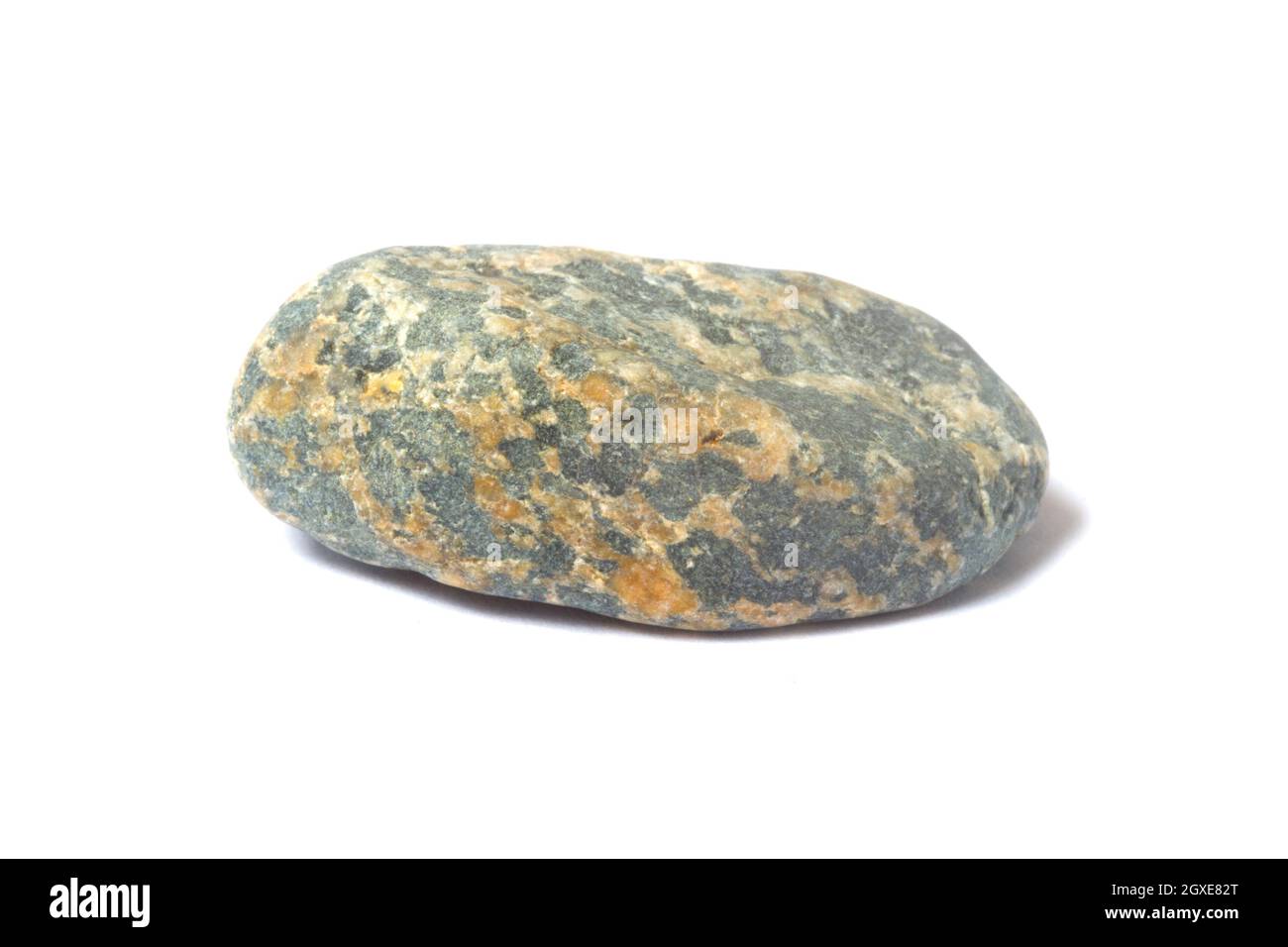 natural stone with shadow isolated on white background. sea pebbles ...