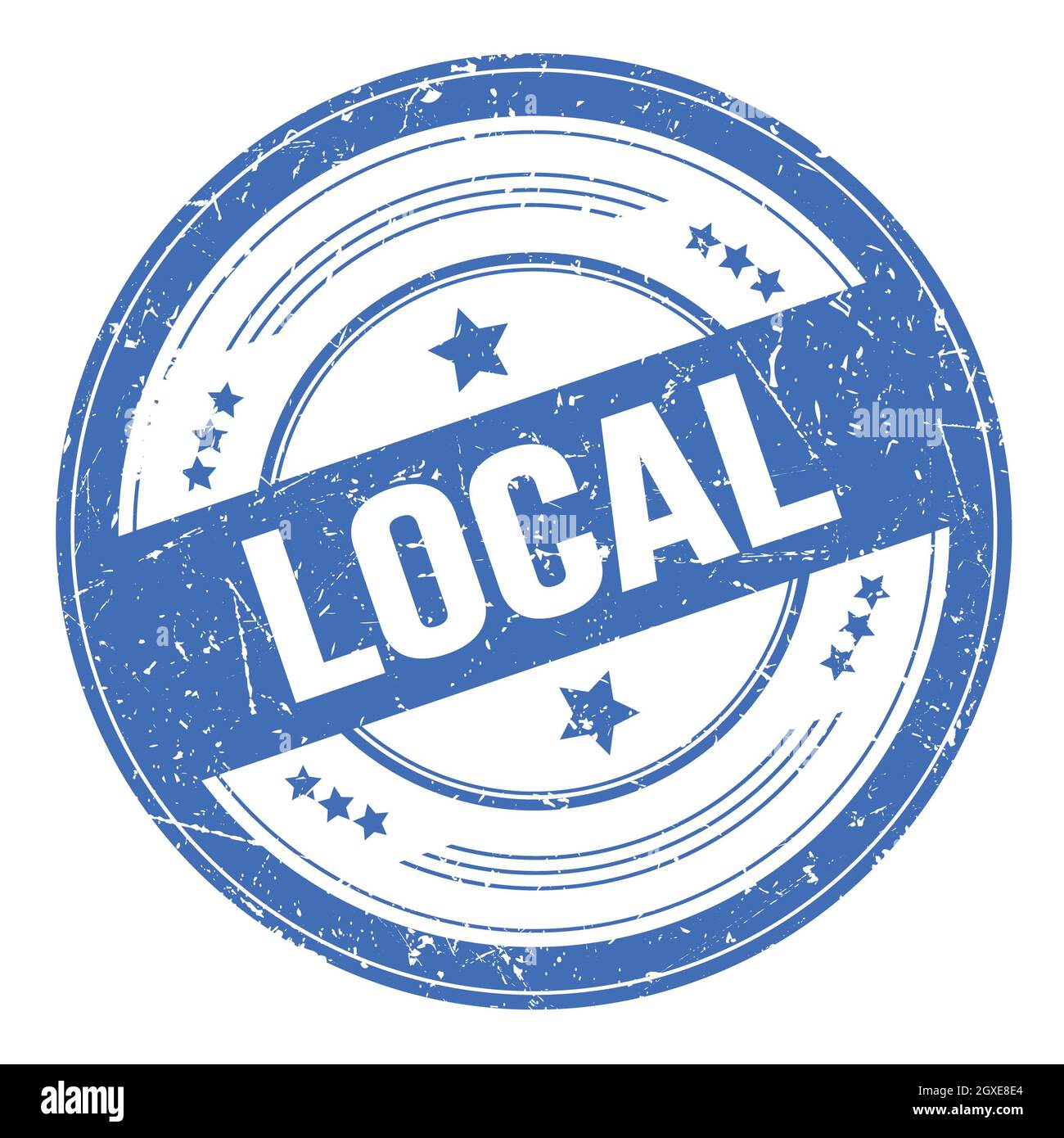 LOCAL word on blue round stamp sign Stock Photo - Alamy
