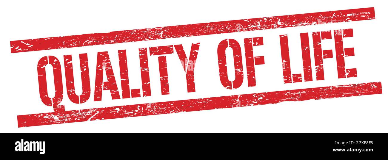 QUALITY OF LIFE text on red grungy rectangle stamp sign Stock Photo - Alamy