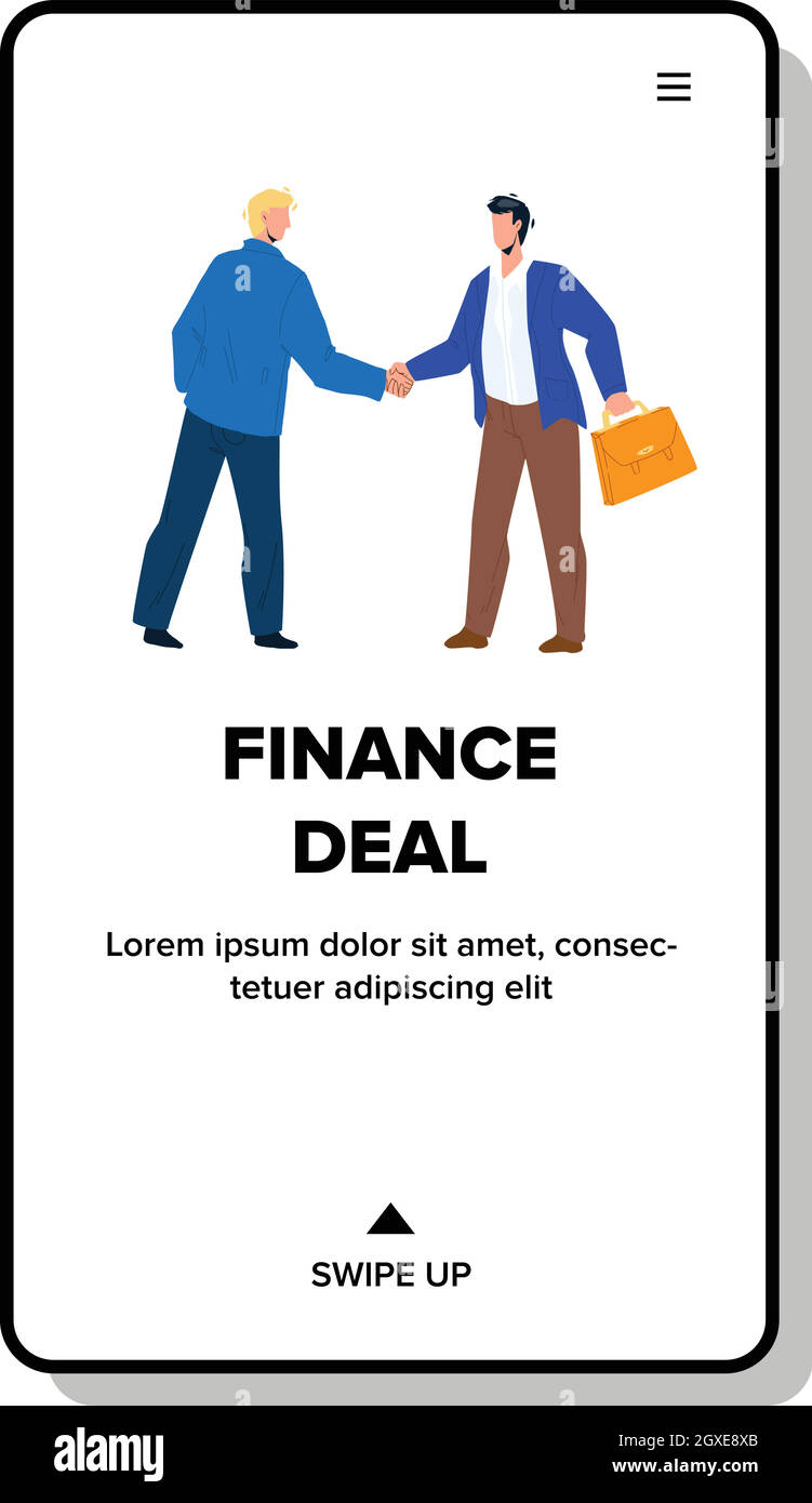 Finance Deal Making Couple Businessmen Vector Stock Vector Image & Art ...