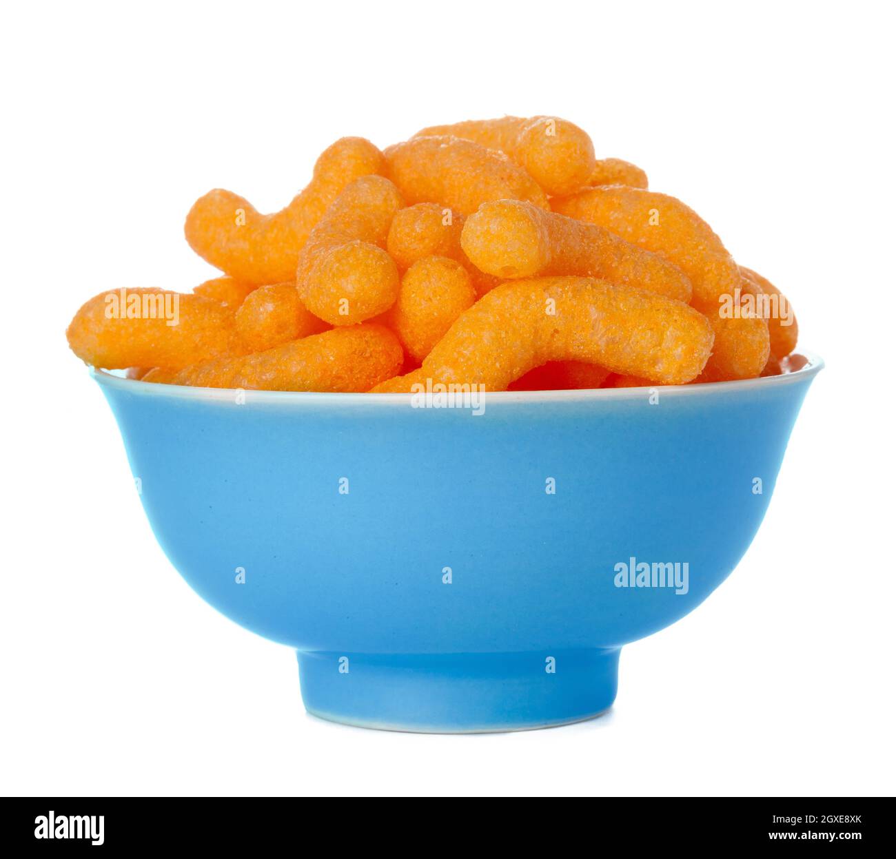 Close up cheese puff balls isolated on white Stock Photo - Alamy