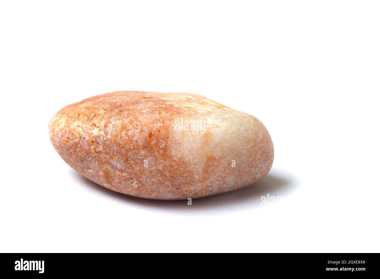 natural stone with shadow isolated on white background. sea pebbles ...