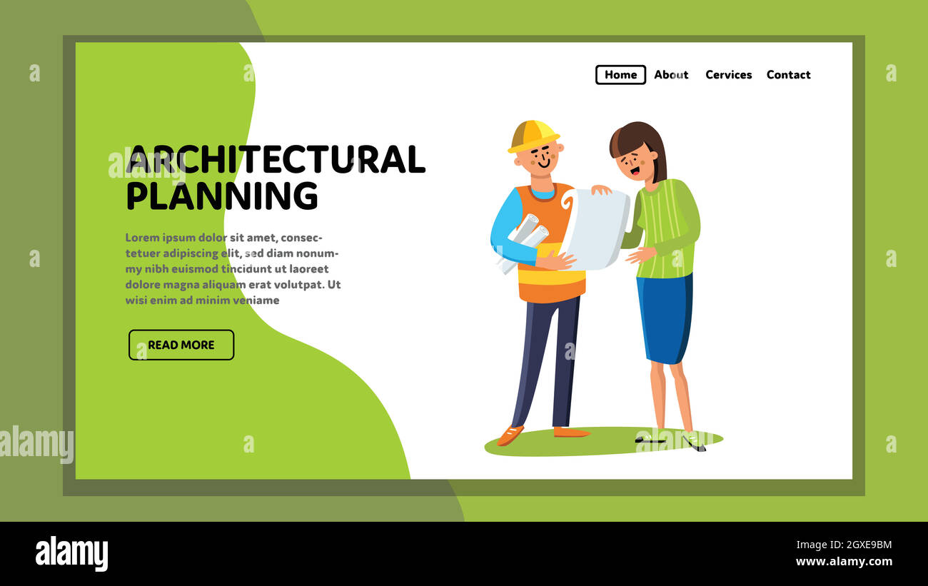 Architectural Planning Architect And Client Vector Illustration Stock ...