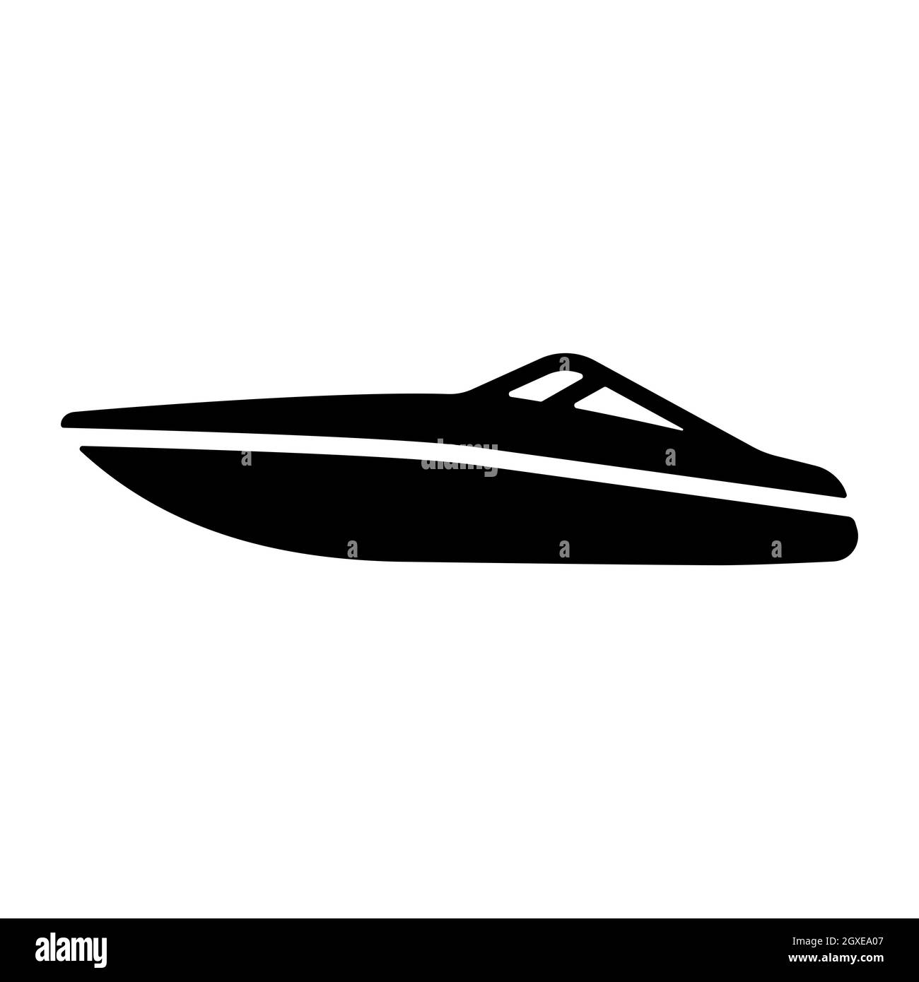 Speedboat flat vector glyph icon. Graph symbol for travel and tourism ...