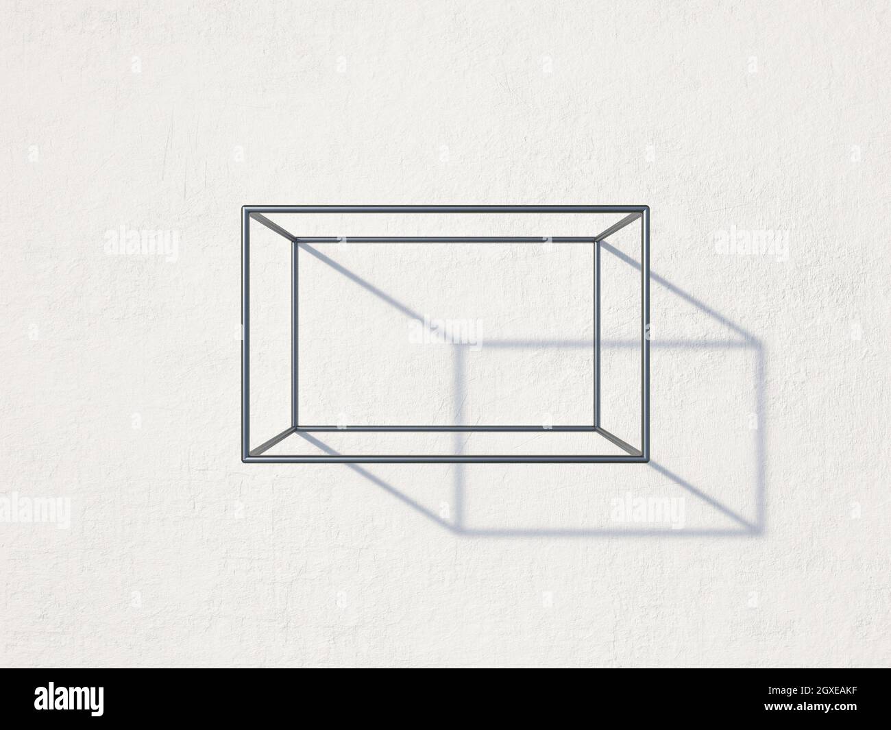 Single rectangular shaped wall rack 3D render illustration isolated on ...