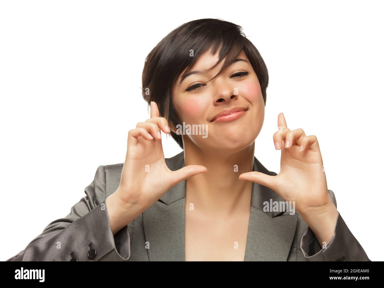 Businesswoman framing face hands hi-res stock photography and images ...